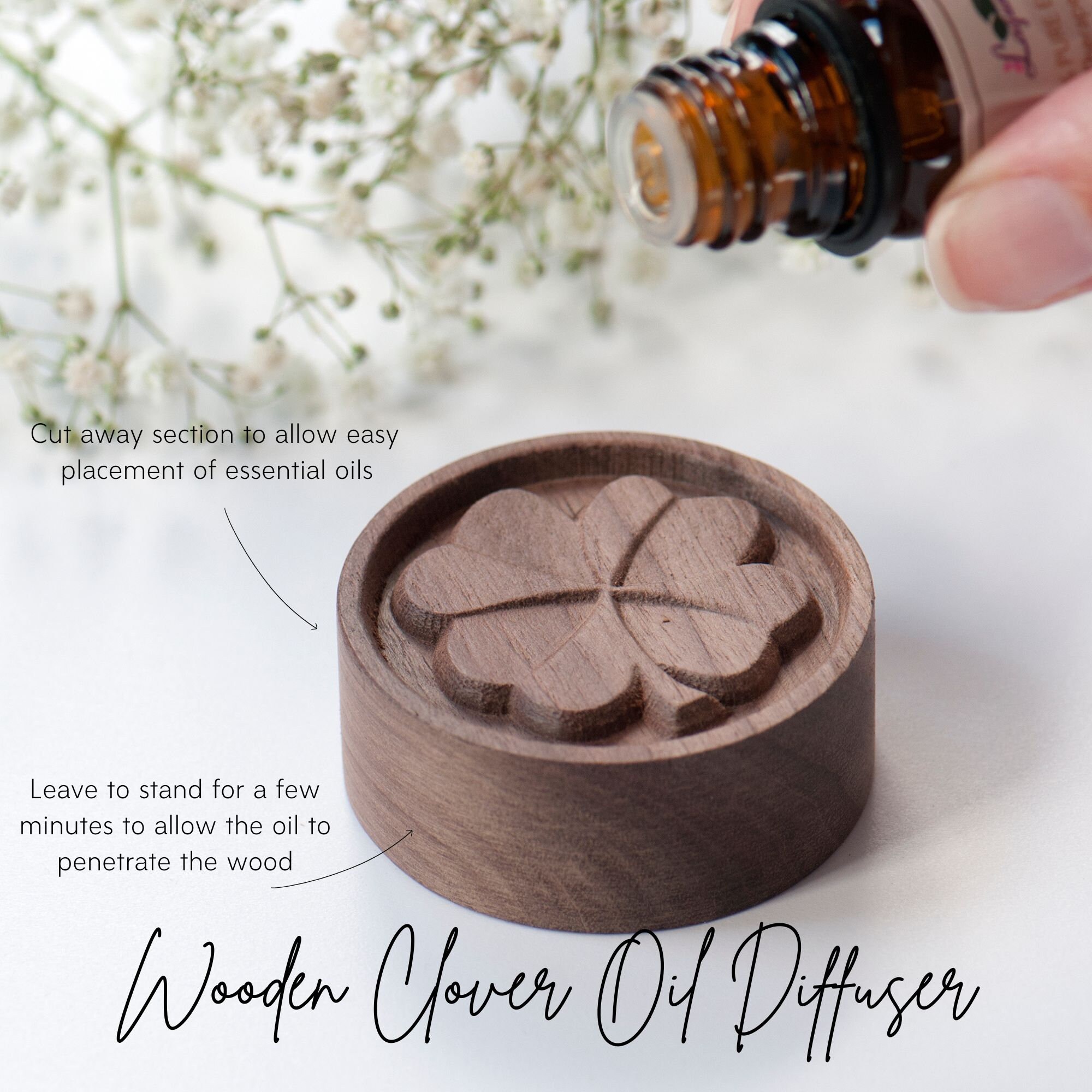 Clover Wooden Oil Diffuser Clover Wood Room Scenter Air - Etsy UK