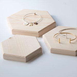 Hexagon Wood Jewellery Displays, Shop Display Jewellery, White Wood ...