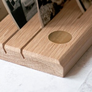 Photo Holder Oak, Multi Photograph Stand, Oak Picture Holder, Desk ...