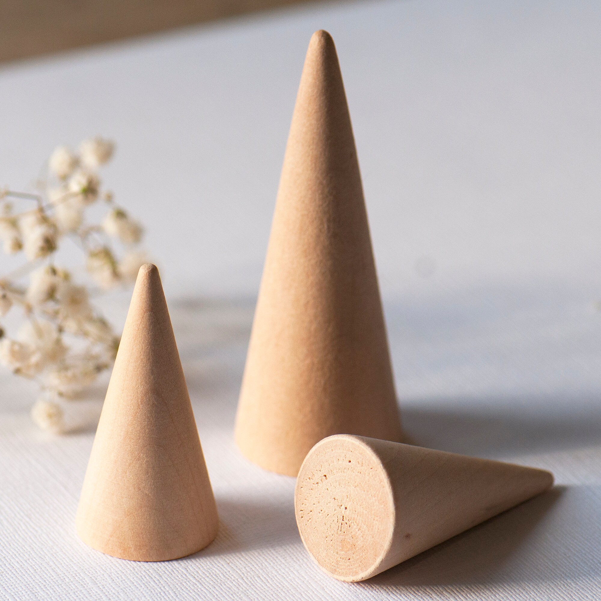 Wooden Ring Cones Small and Large Ring Stand Ring Holder | Etsy