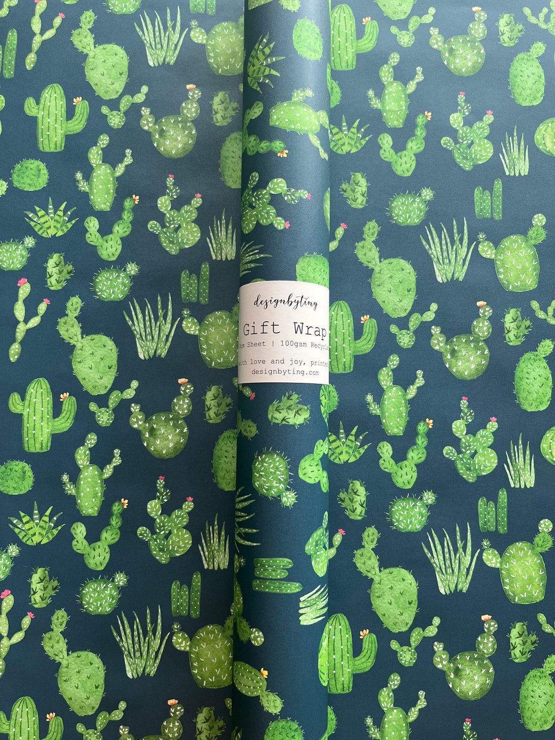 Cactus Gift Wrap - Mini Cactus - Single Sided - 50cm X 70cm ...