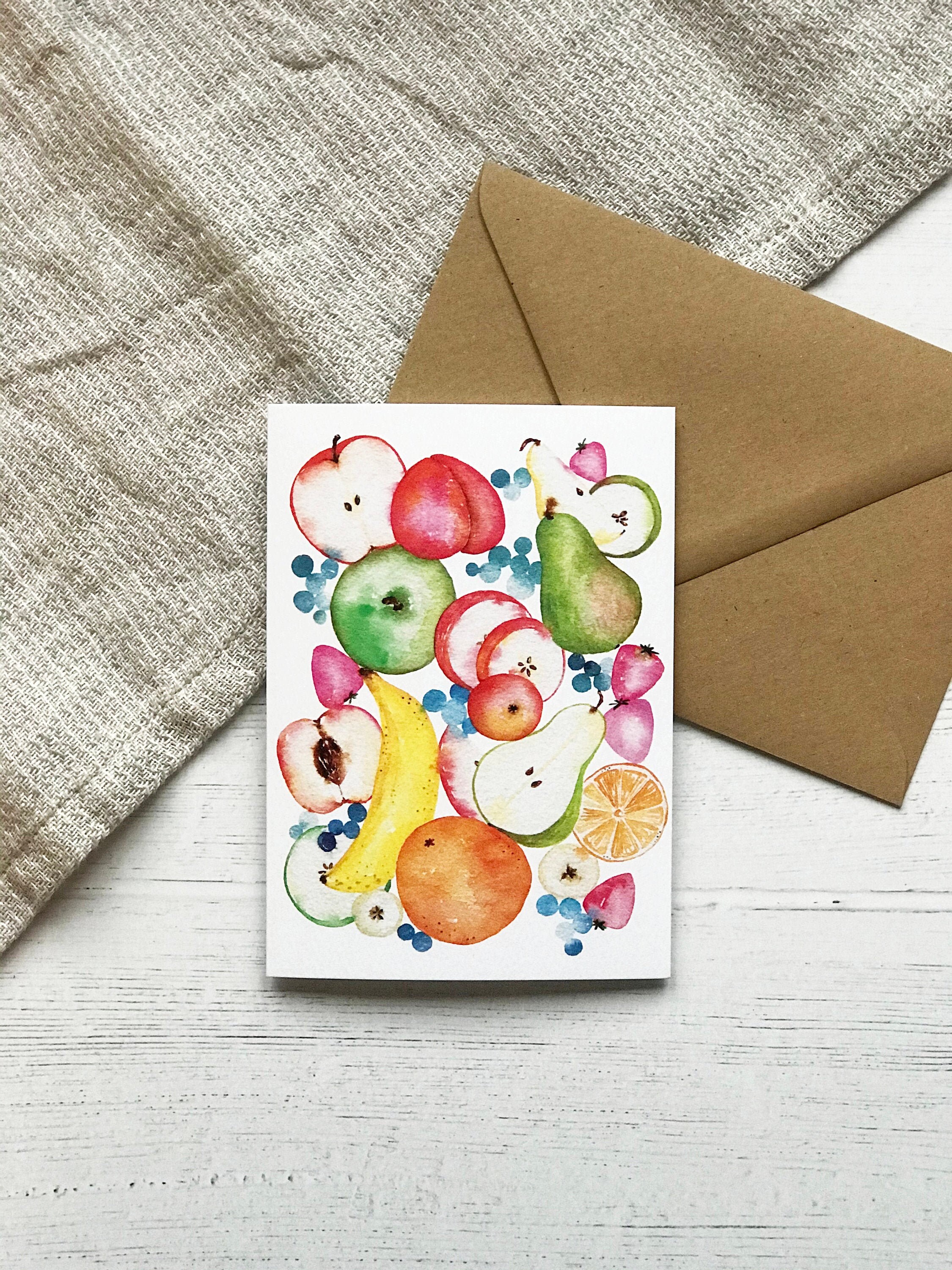 Colourful Fruit All Occasion Greeting Card Fruity Birthday - Etsy Singapore