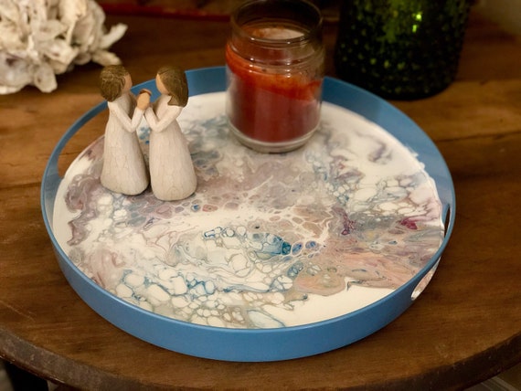 Decorative blue tray | Etsy