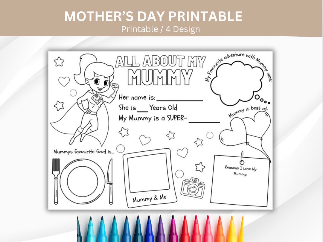 All About My Mum, Mum Printable, All About My Mummy, Gift for Mum ...