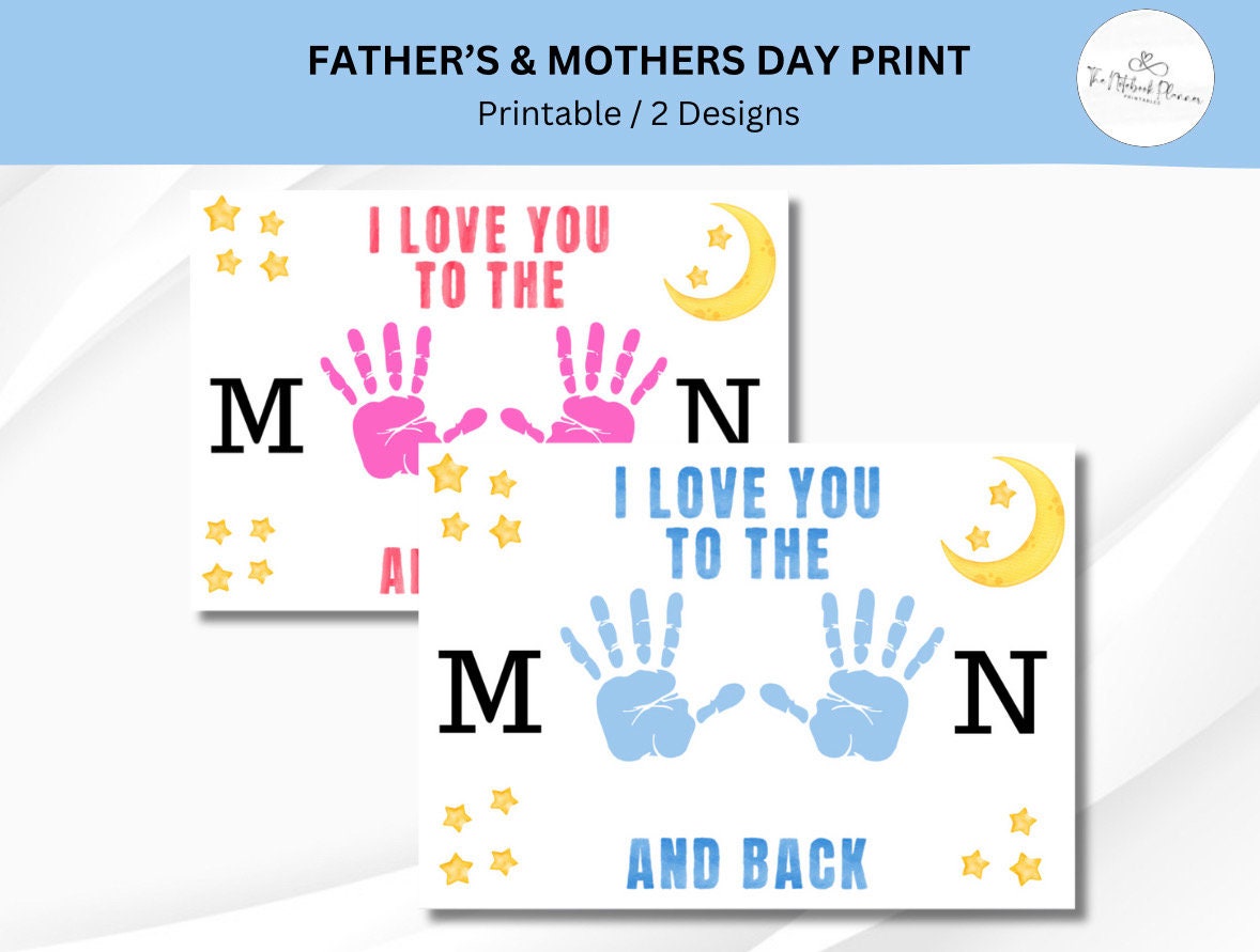Father's/ Mother's Day Printable, I Love You to the Moon, Crafts for ...