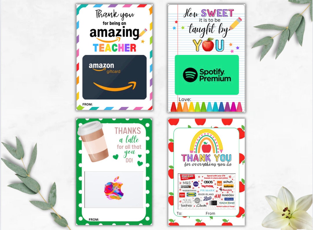 End of Year Teacher Gift Card Holder Template, Teacher Appreciation ...