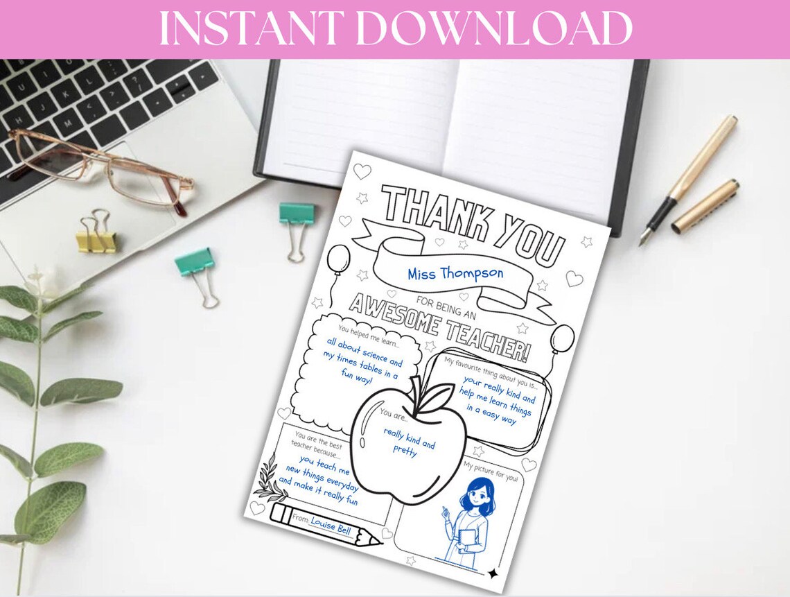 All About My Teacher Questionnaire, Colour In, Teacher Appreciation ...