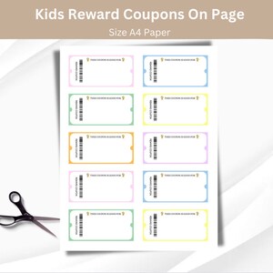 Kid's Reward Tickets Printable, Kids Reward Coupons, Children's Good ...