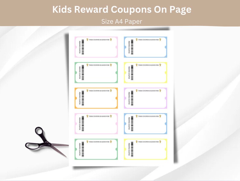 Kid's Reward Tickets Printable, Kids Reward Coupons, Children's Good ...