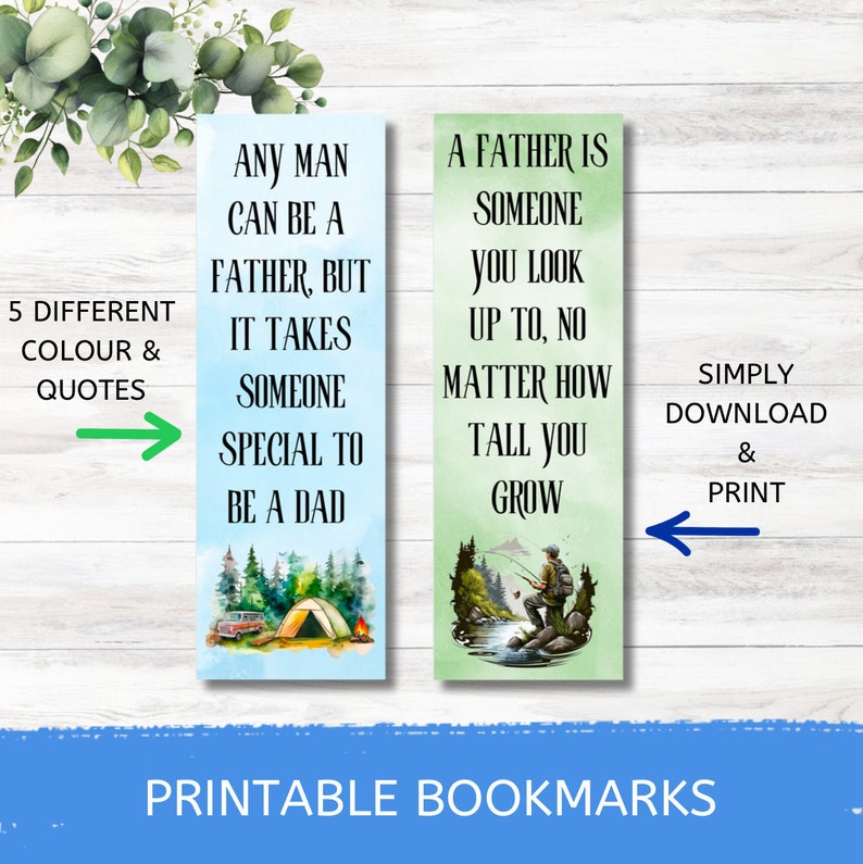 Printable Fathers Day Bookmark, Dads Bookmark, Bookmark Printable ...