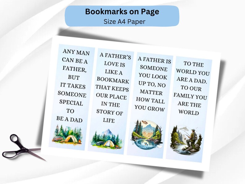 Fathers Day Dad Bookmark Download, Bookmarks, PDF, Instant Download ...