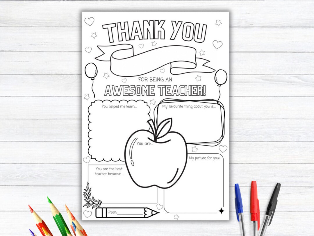 All About My Teacher Questionnaire, Colour In, Teacher Appreciation ...