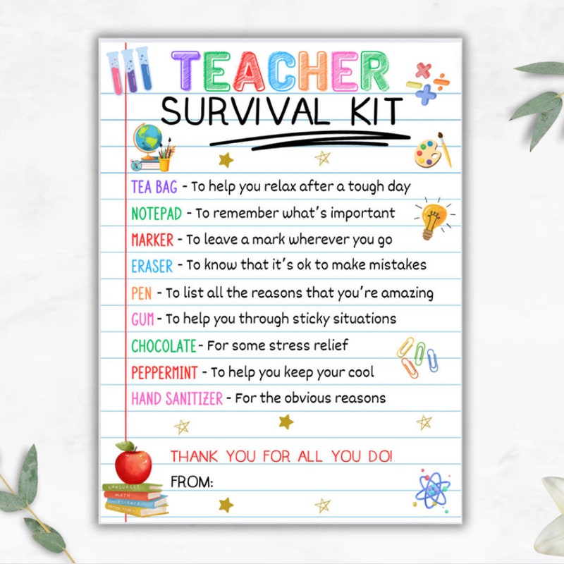 Teacher Back to School Survival Kit - Etsy