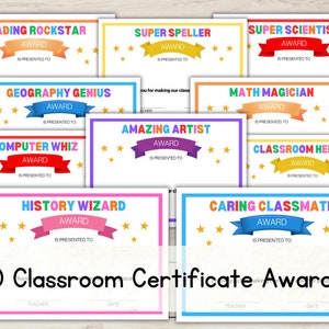 Classroom Awards, End of Year Awards, Student Awards, Printable Student ...