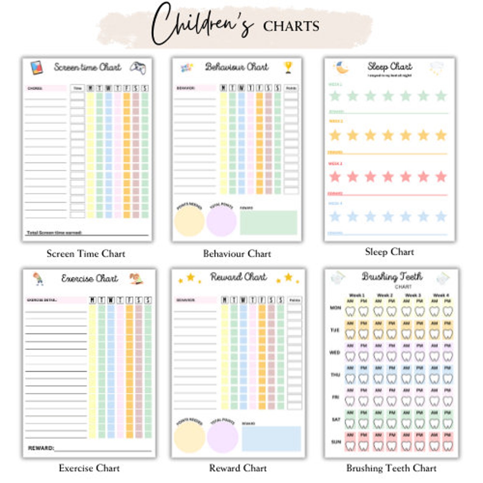 Editable Ultimate Chore Chart, Routine Kids Checklist, Routine Children ...