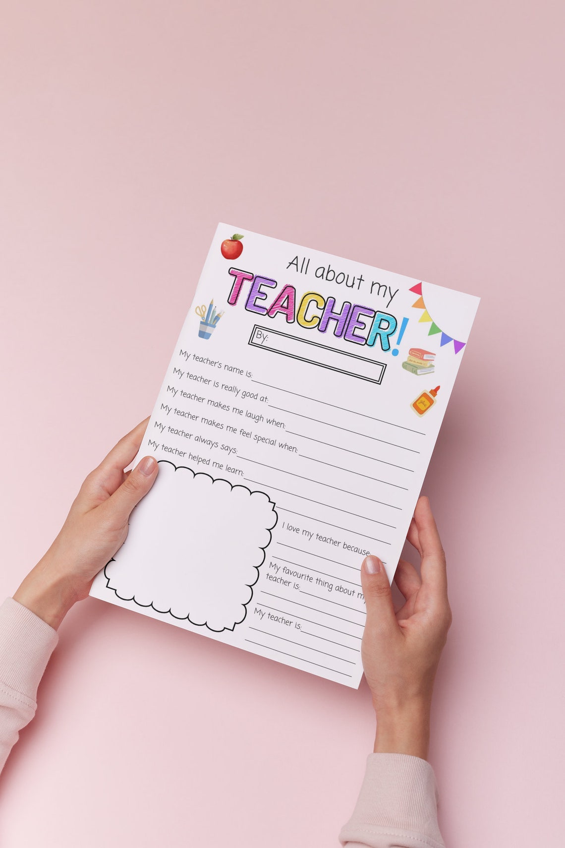 All About My Teacher, Teacher Appreciation Week Printable, Teacher ...