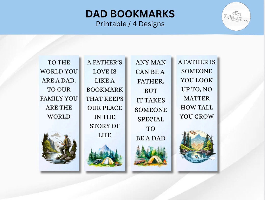 Fathers Day Dad Bookmark Download, Bookmarks, PDF, Instant Download ...