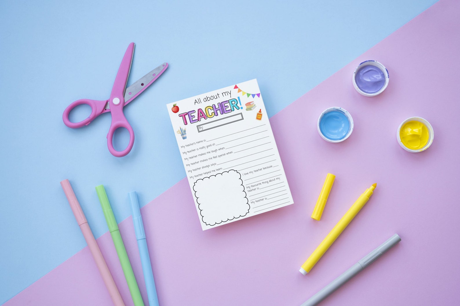 All About My Teacher, Teacher Appreciation Week Printable, Teacher ...