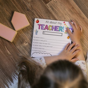 All About My Teacher, Teacher Appreciation Week Printable, Teacher ...