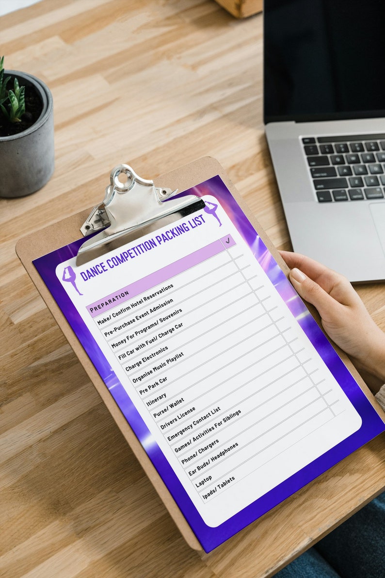Dance Competition Packing List Printable, Dance Competition Checklist ...