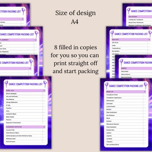 Dance Competition Packing List Printable, Dance Competition Checklist ...