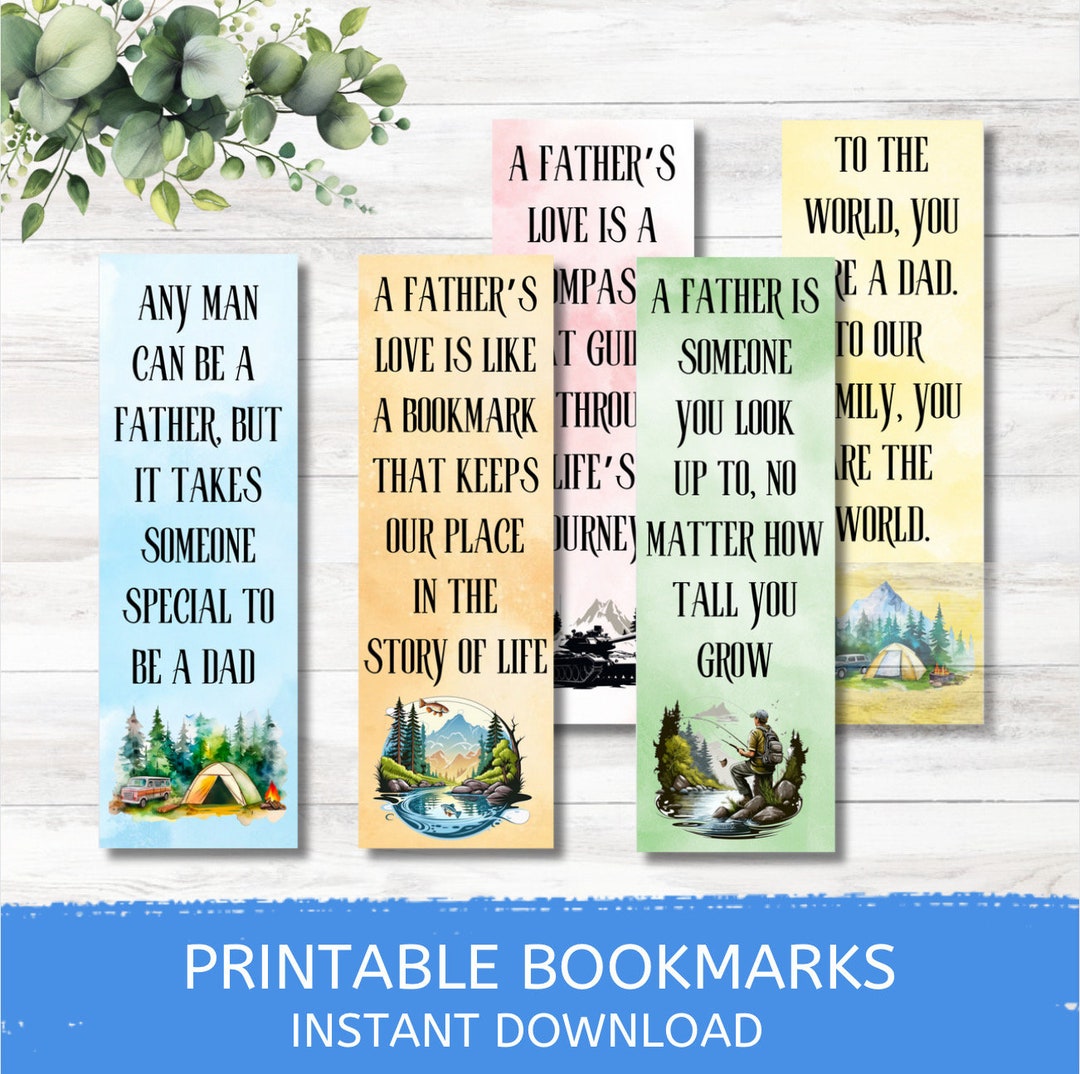 Printable Fathers Day Bookmark, Dads Bookmark, Bookmark Printable ...