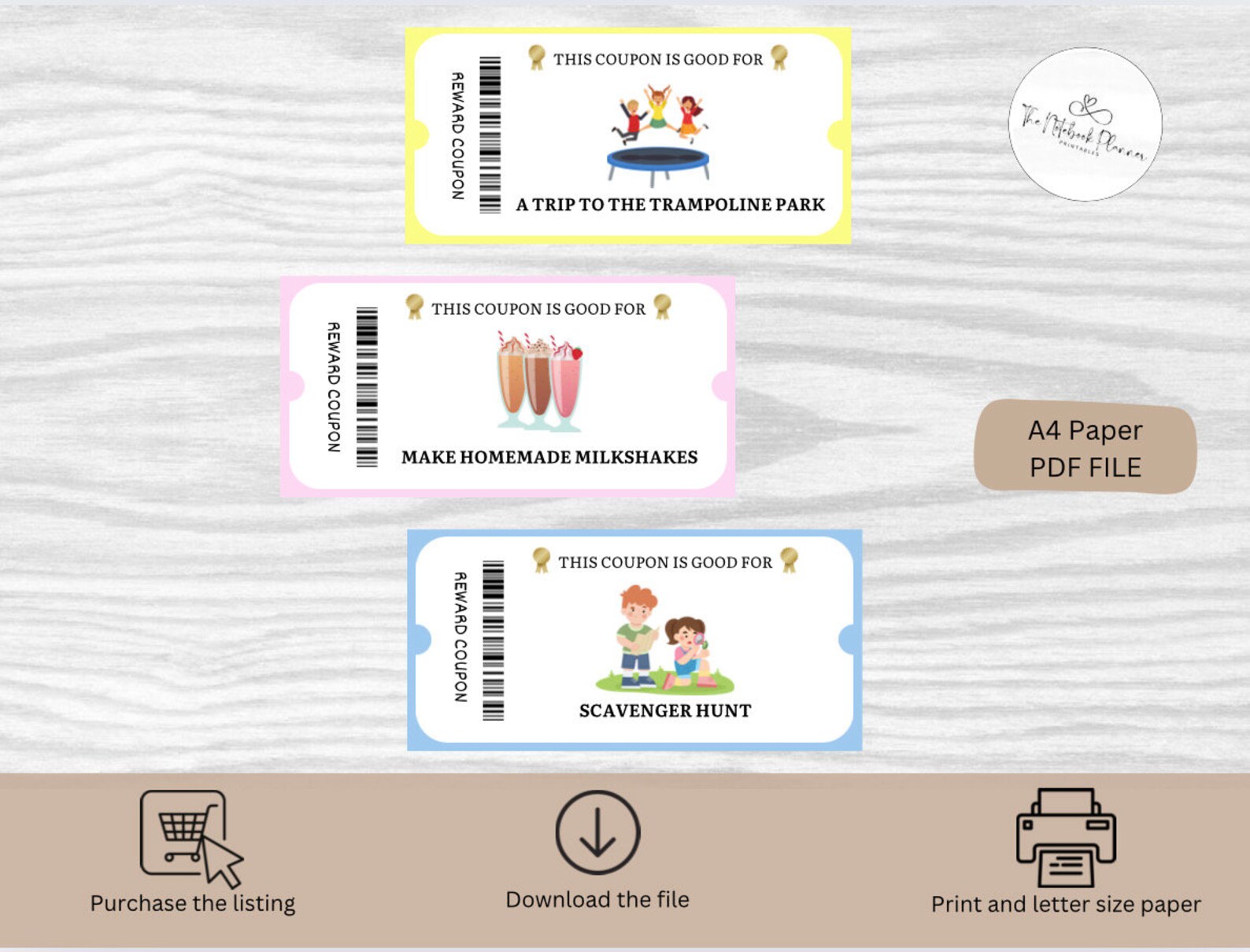 Kid's Reward Tickets Printable, Kids Reward Coupons, Children's Good ...