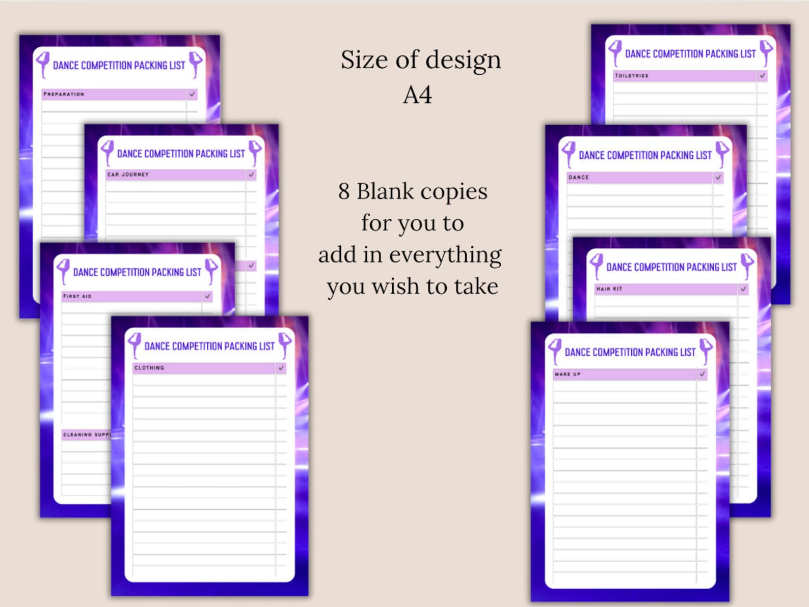 Dance Competition Packing List Printable, Dance Competition Checklist ...