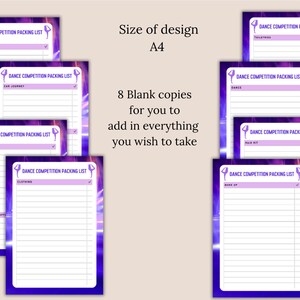 Dance Competition Packing List Printable, Dance Competition Checklist ...
