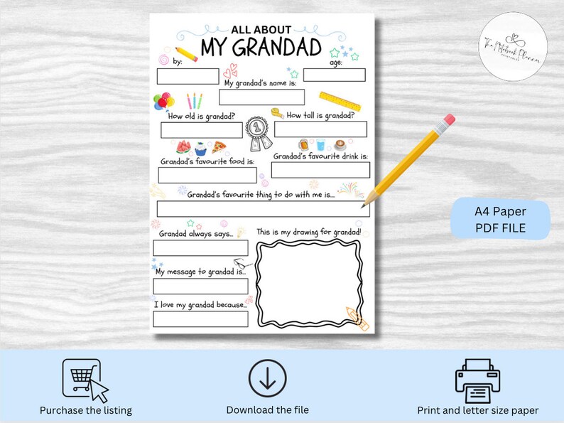 All About My Dad Questionnaire All About My Grandad Questionnaire ...