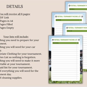Football Tournament Packing List Printable, Sports Packing List ...