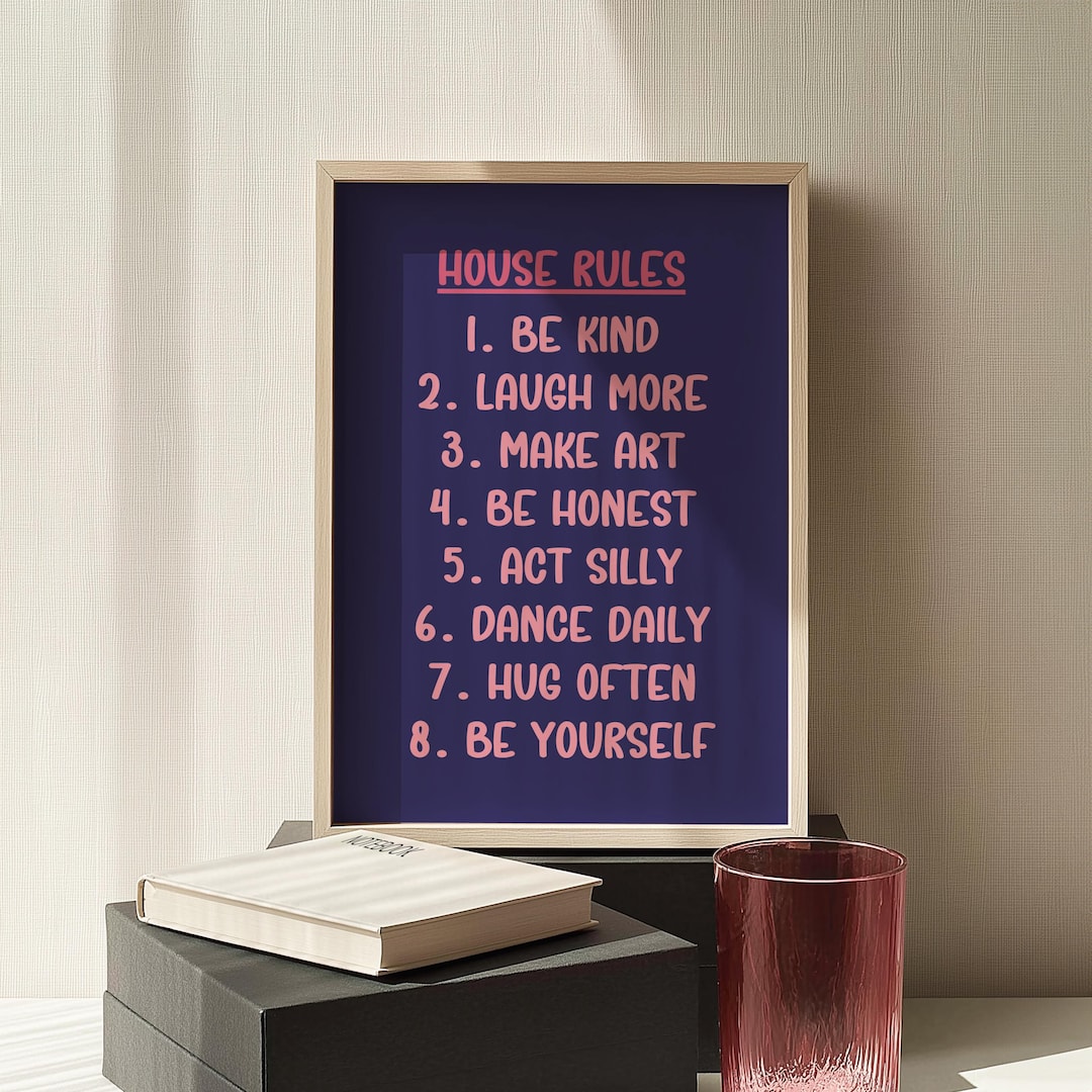 House Rules List Print A1, A2, A3, A4 Wall Decor Living - Etsy