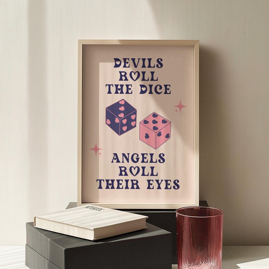 Devil and Angel Dice Print | A1, A2, A3, A4 | Wall Decor Living - Etsy