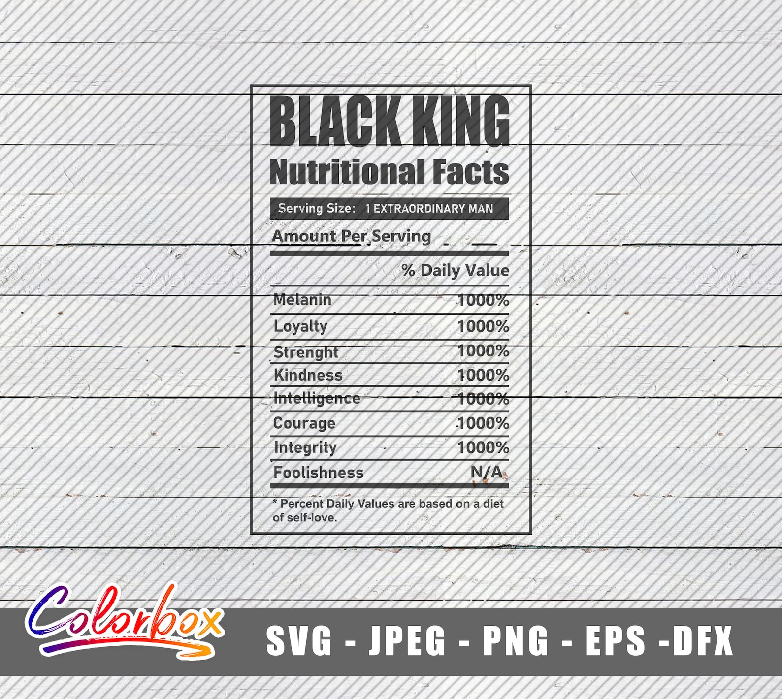 Black King Svg Nutritional Facts Png African American | Etsy