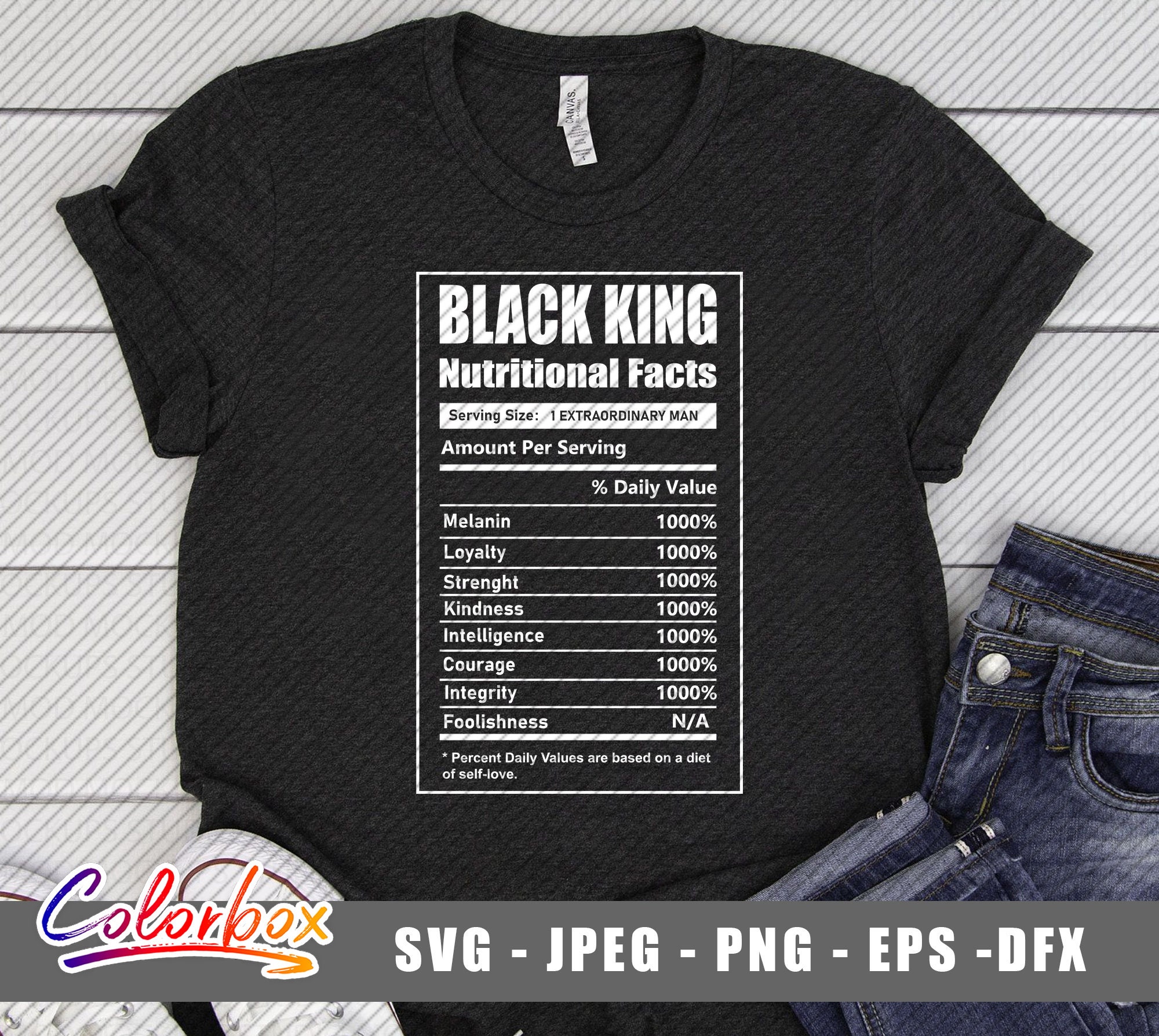 Black King Svg Nutritional Facts Png African American | Etsy
