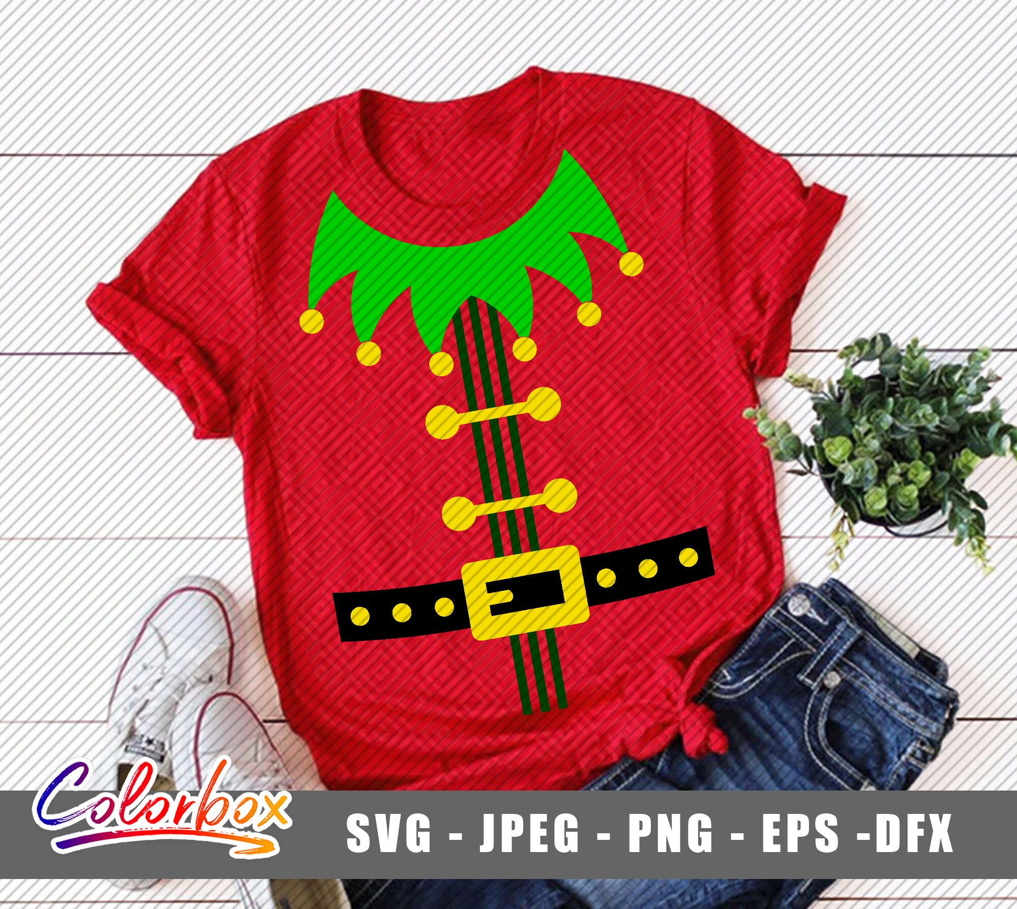 Christmas Elf Costume Svg Elf Suit Svg Elf Outfit Cut Files | Etsy