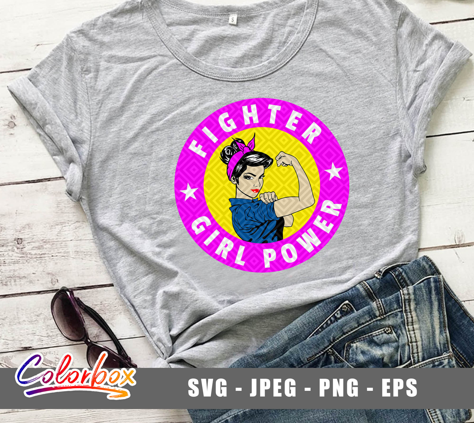 Rosie The Riveter SVG Design Breast cancer svg Pink ribbon | Etsy