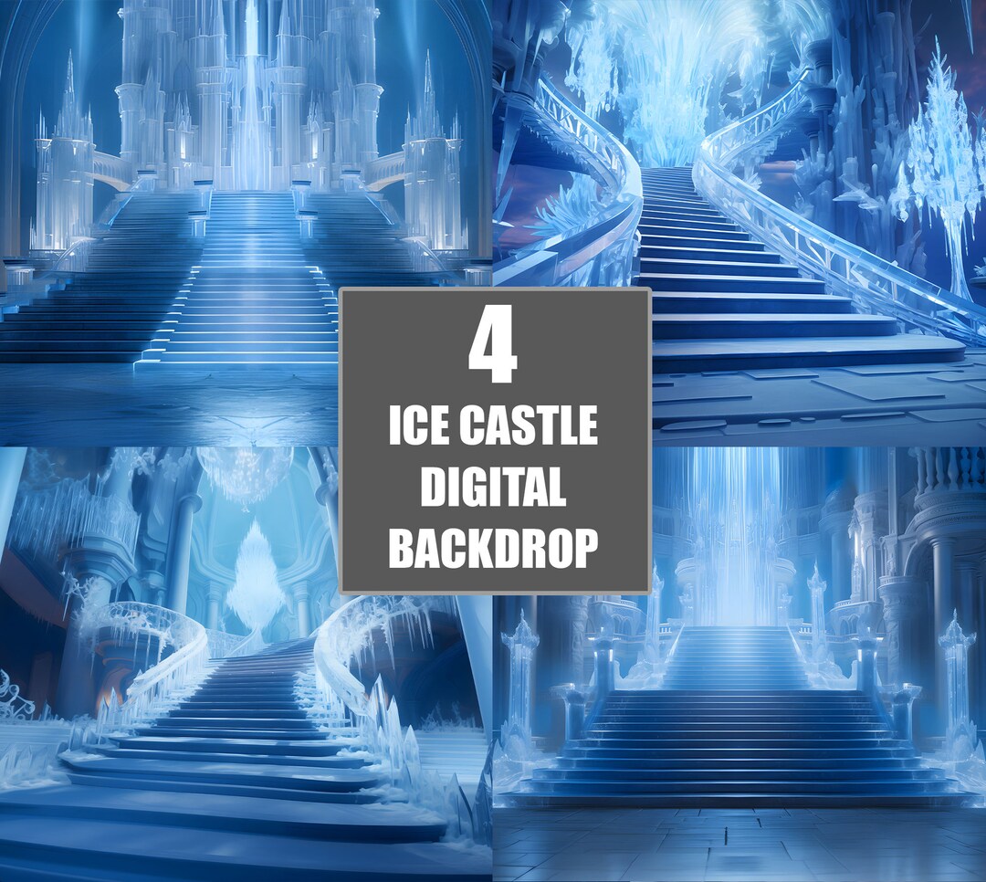 Ice Castle Digital Backdrop, Frozen Castle Digital Background, Princess ...
