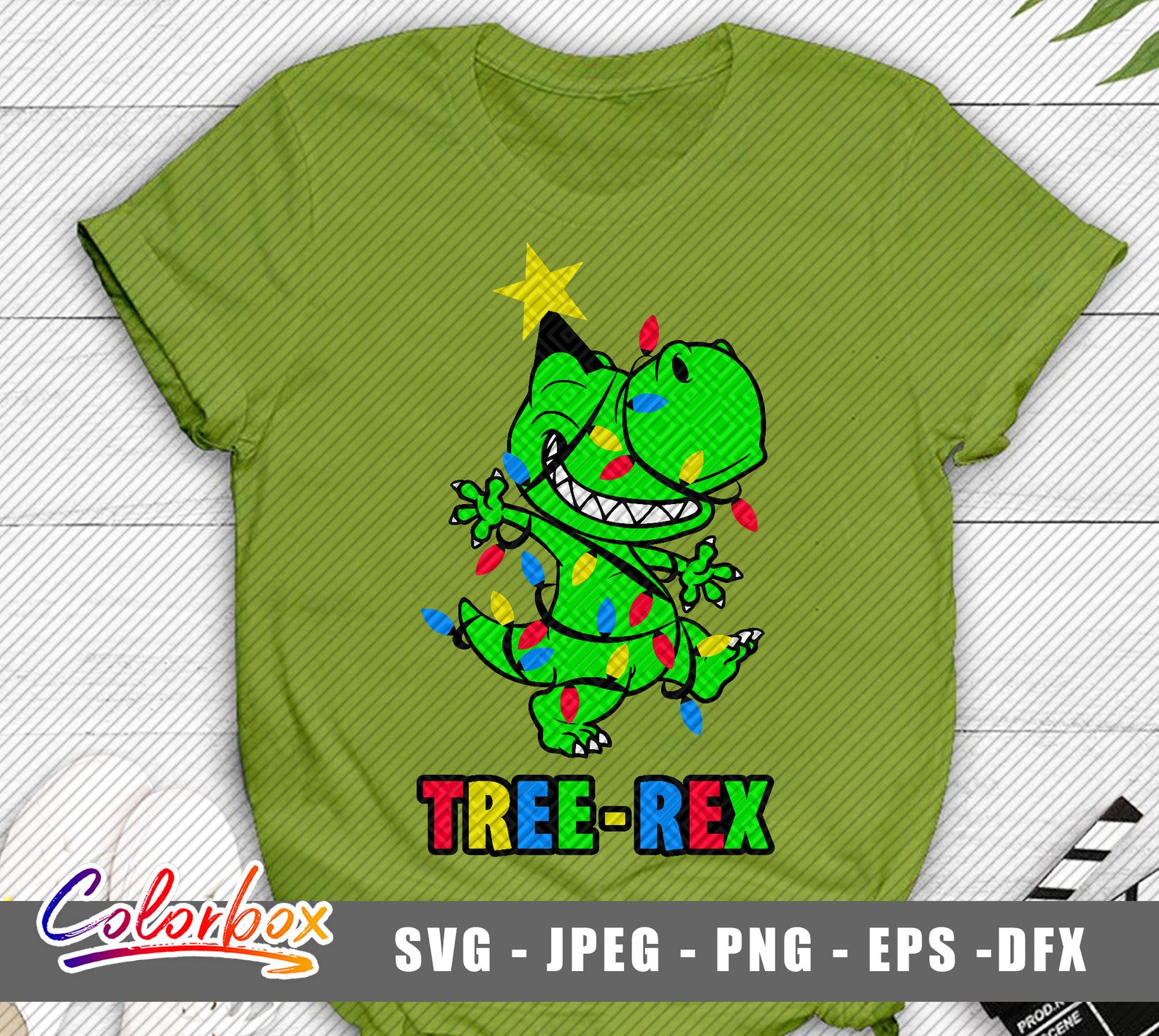 Tree Rex Svg Christmas Dinosaur Svg Holiday Dino With Lights | Etsy