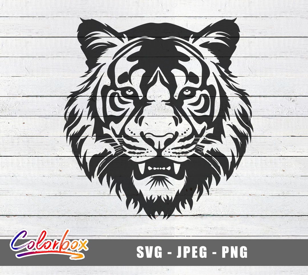 Tiger Svg, Black Tiger Head, Wild Animal, Clipart Cut File, Cuttable ...