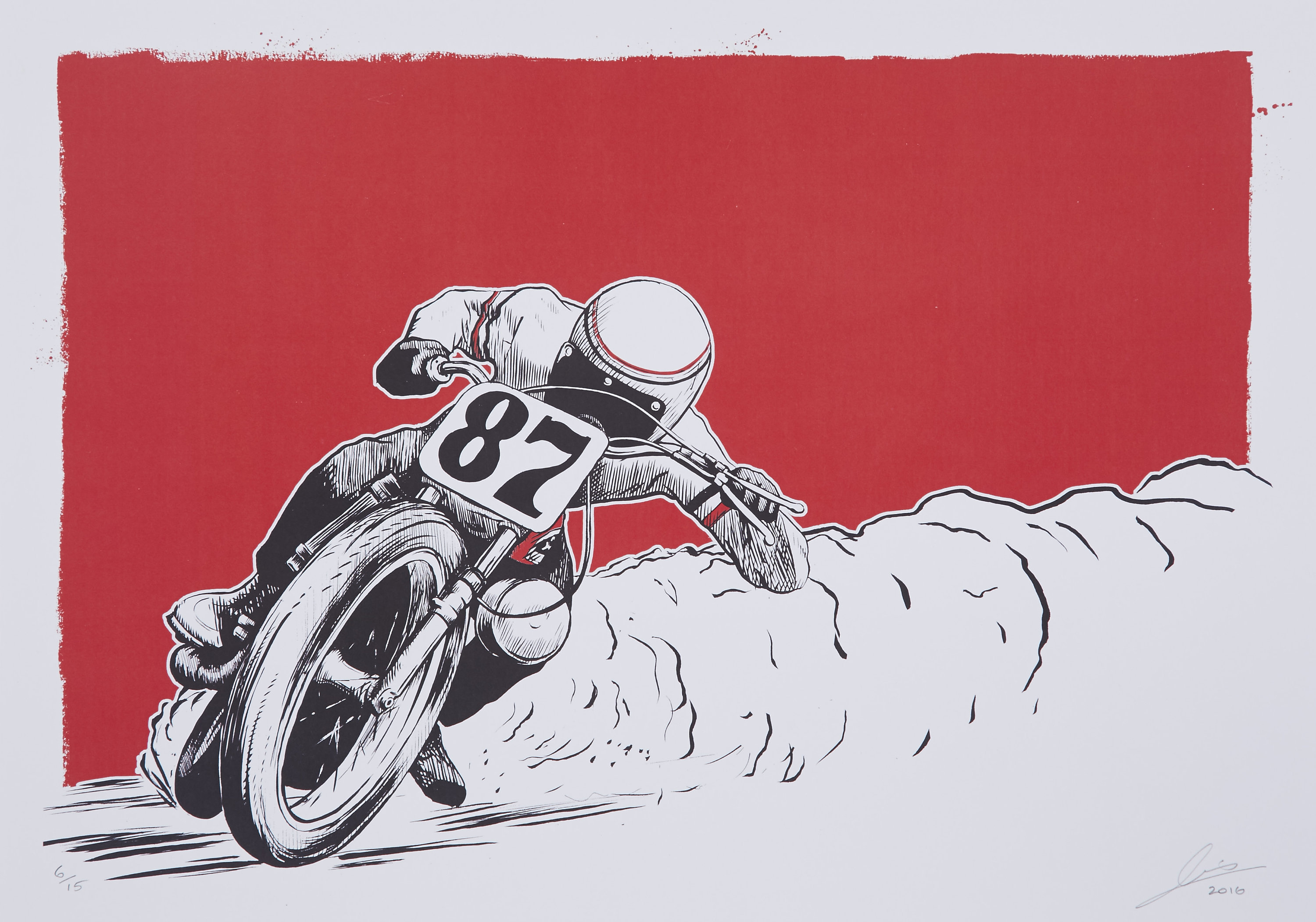 FLAT OUT! Flat Track Motorcycle Racer Signed and Numbered Art Print ...