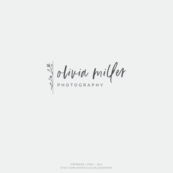 Stationery Premade logo Calligraphy logo Branding kit Watermark Vector ...