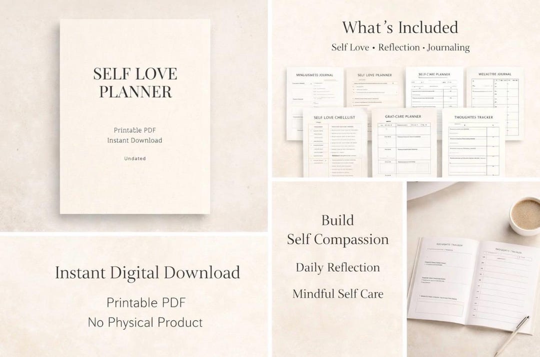 Self Love Planner Printable | Wellness and Mindset Journal | Daily Self ...