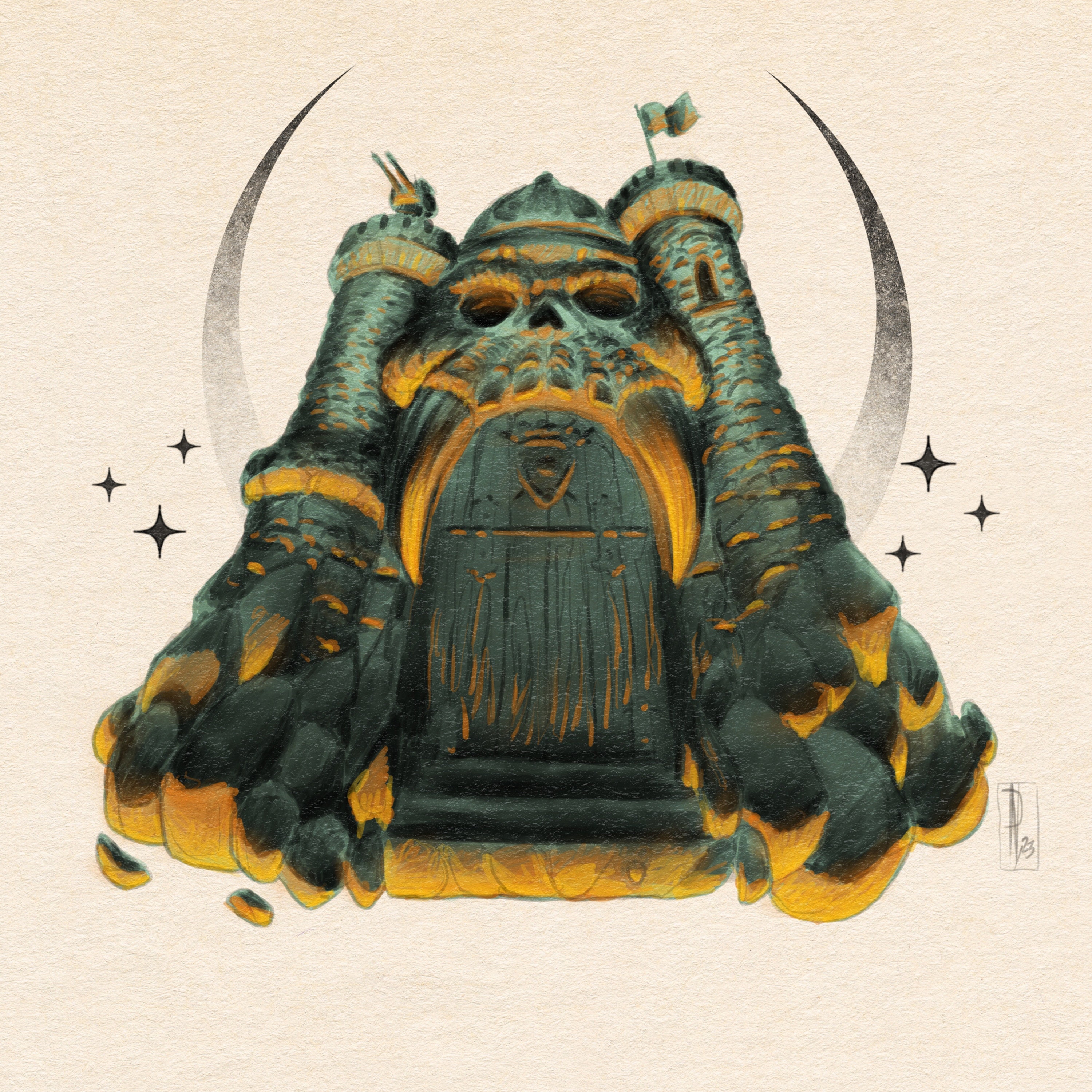 Art Print, the Mythical Castle Grayskull, Mini Poster, High Quality ...