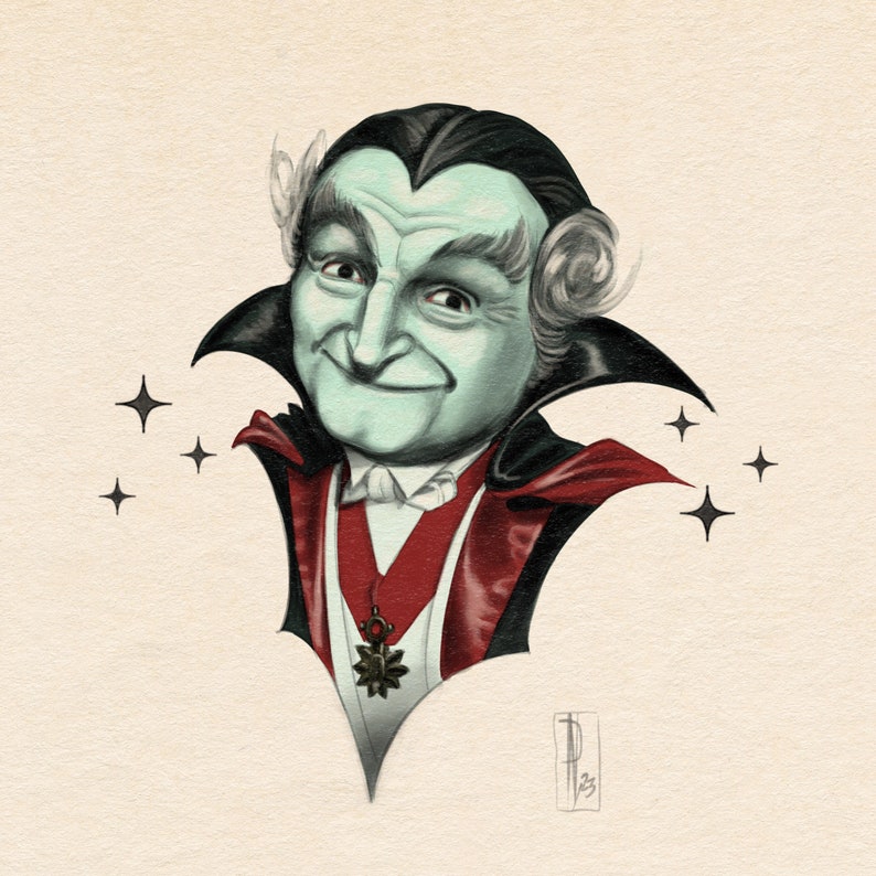 Art Print, Vampire Grandpa From the Munsters, Mini Poster, High Quality ...
