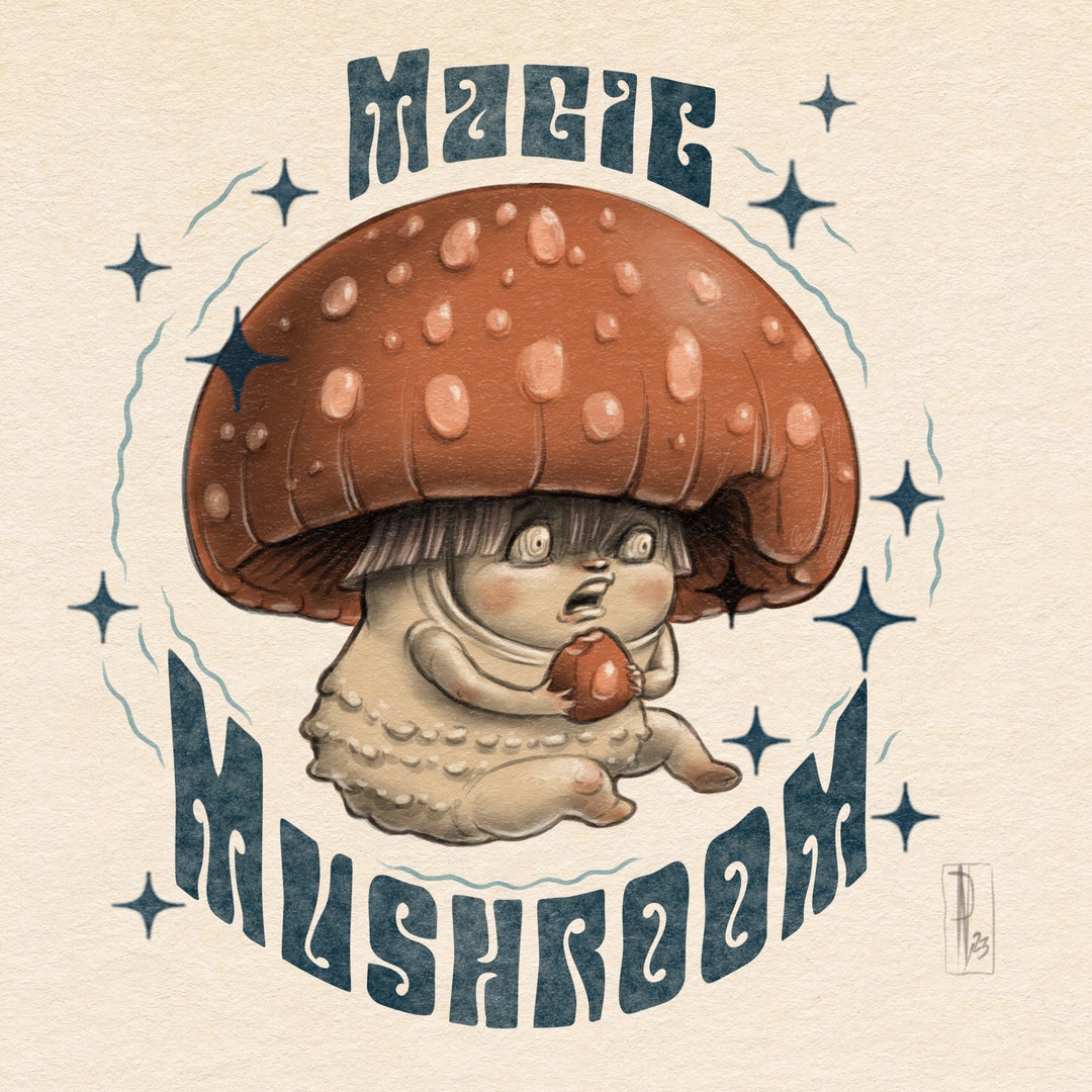 Art Print, Magic Mushroom, Mini Poster, High Quality Digital Printing ...