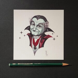 Art Print, Vampire Grandpa From the Munsters, Mini Poster, High Quality ...