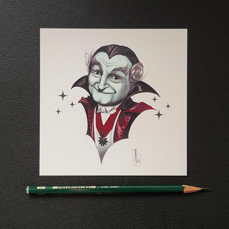 Art Print, Vampire Grandpa From the Munsters, Mini Poster, High Quality ...
