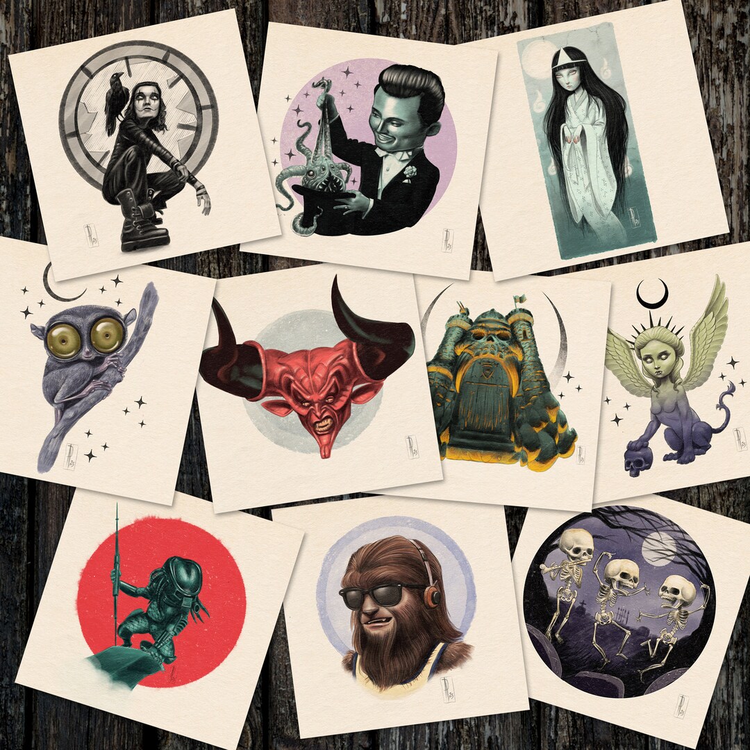 Pack B, Set 10 Art Prints, Mini Poster, High Quality Digital Printing ...