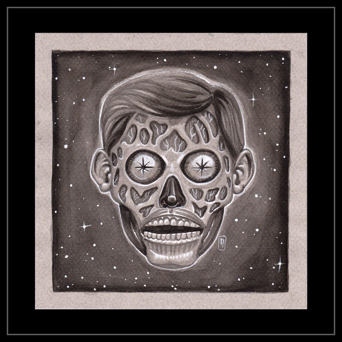 Original Artwork Fanart Illustration They Live Alien Ooak | Etsy